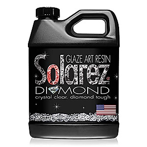 SOLAREZ Diamond Glaze UV Cure Art Resin - Durable, Glossy, Water Clear, Scratch Resistant - Small Cast Jewelry, Fishing Lures, Dolls, Hobby, RC, Crafts ~ Cures in Mins, NO ODOR, Made in USA (Quart)
