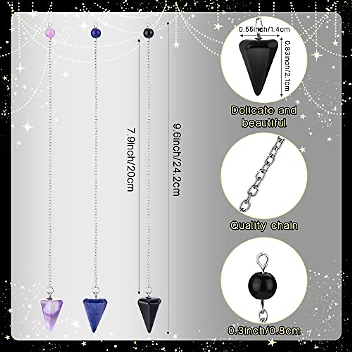 3 Pcs Small Crystal Shelf Black Crystal Display Shelf Butterfly Magical Boho Hand Moon Crystal Shelf Stars Moon Phases Wooden Crystal Holder with 3 Crystals Stone for Home Decor Wizard Witch Stuff