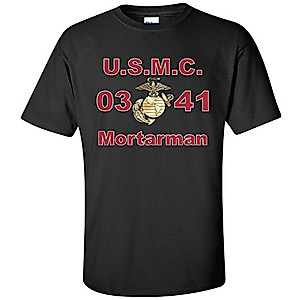 United States Marine Corps MOS 0341 Mortarman T-Shirt Black