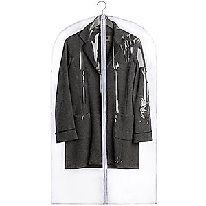 Clear Vinyl Garment Bag - Protect Your Clothing While Traveling and Dust Free While Hanging in Your Closet. These Garment Bags are Ideal for Coats, Suits, Dresses or Gowns - Set of 2 (24 X 42 Inches)