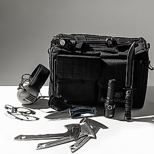 Smith & Wesson M&P Special Ops High Carbon S.S. Full Tang Fixed Blade Survival Knife with Clip Point, Rubberized Handle, Sawback and Pommel for Outdoor and Tactical , Black