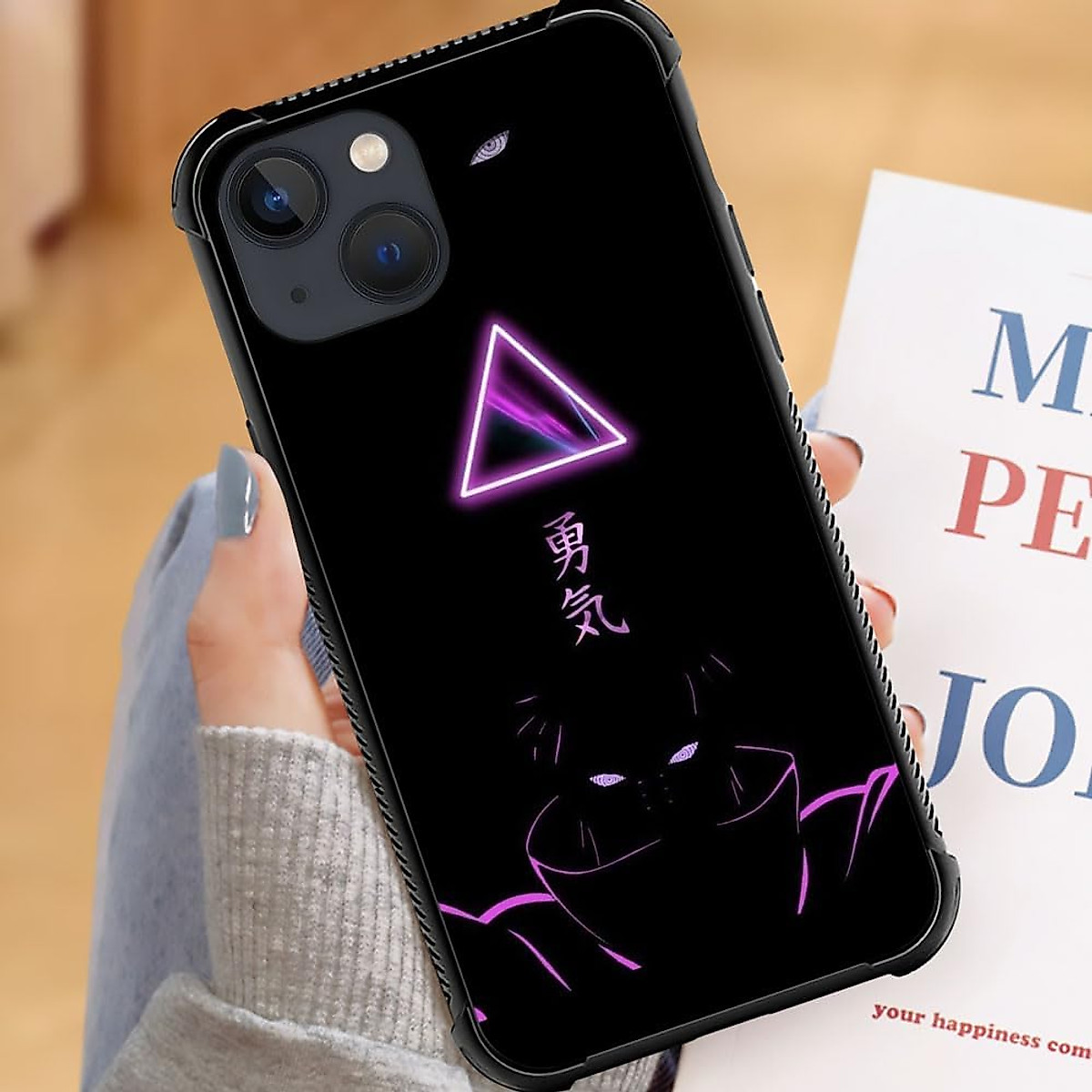 Goodsprout iPhone 13 Pro Max Case - Anime Courage Logo Design, Shockproof, Non-Slip, Wireless Charging Compatible