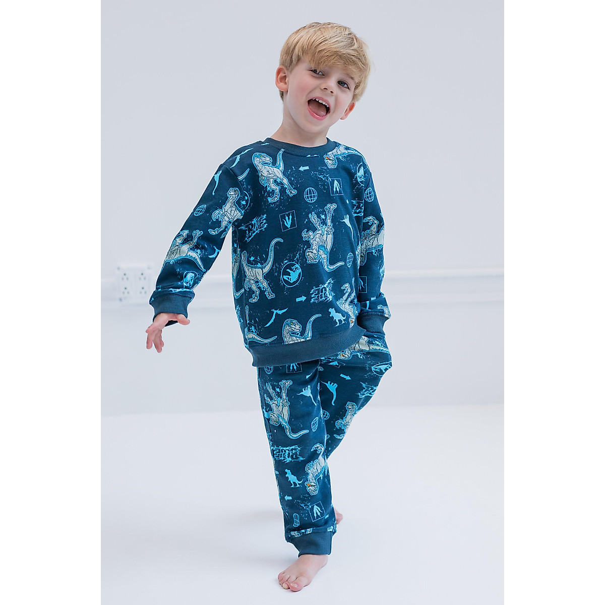 Jurassic World Infant Baby Boys Fleece Pullover Sweatshirt & Pants Green/Grey 18 Months