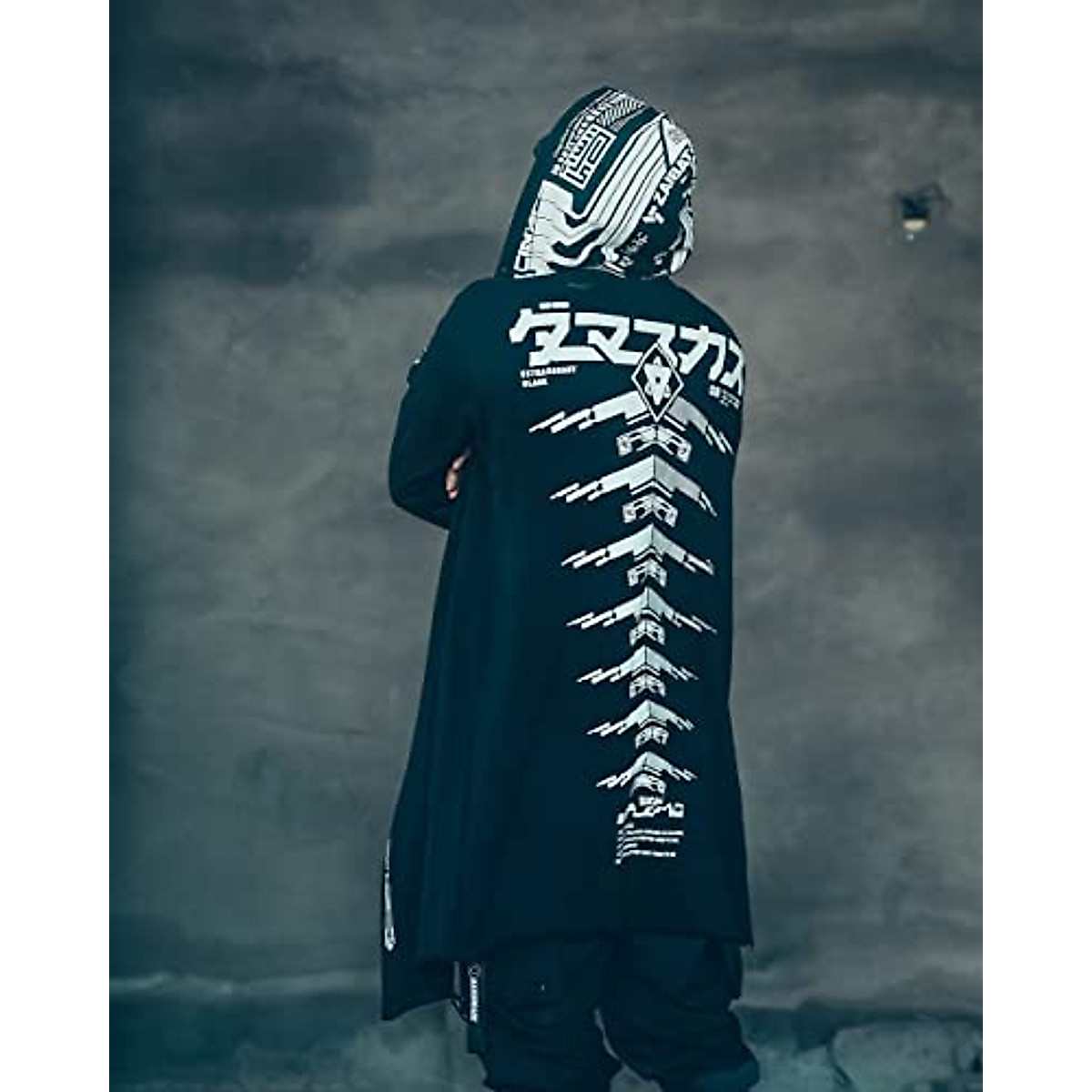 Niepce Inc Graphic Cyberpunk Zip Up Men's Fashion Hoodies Sweatshirts (White, Medium)