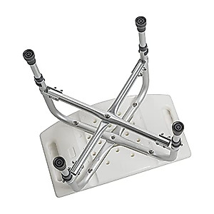 Drive Medical 12021KD-1 Bariatric Heavy Duty Bathroom Bench with Back, Gray