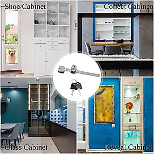 BokWin 4Pcs Sliding Glass Door Ratchet Lock Drawer Display Case Showcase Lock with Chrome Finish，Security (Keyed Alike)