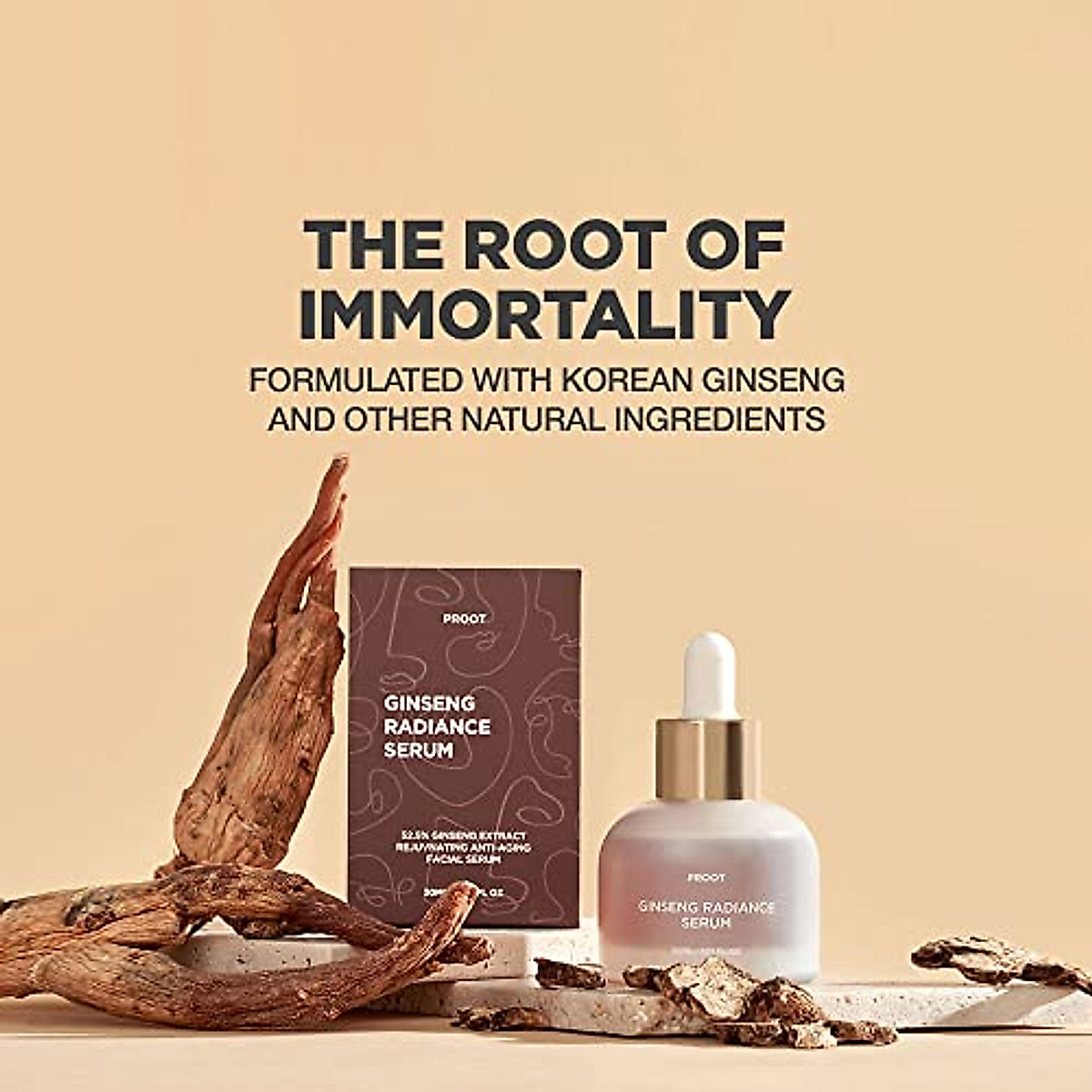 Ginseng Radiance Serum | 52.5% Ginseng Extract Skin Rejuvenating Face Serum | Formulated with Ginseng Extract, Hyaluronic Acid, WGF Complex-3 | Korean Skin Care, Vegan, Cruelty-free | 1.01 oz