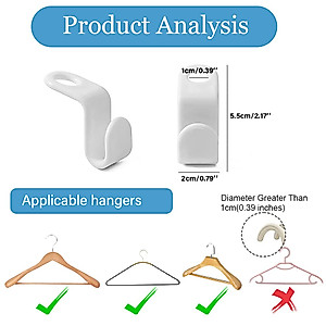 100Pcs Clothes Hanger Connector Hooks,Super Space Saving for Closet Heavy Duty Cascading Hanger Extender Hooks Plastic Closet Hanger Organizer 4 Color