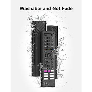 Silicone Hisense Remote Cover Compatible with Hisense Smart TV Remote ERF3C80H,2AVIGBR0001,25780-2AVIGBR0001,Skin-Friendly Case for A4H Series Android TV Remote Anti-Lost with Lanyard(Black)