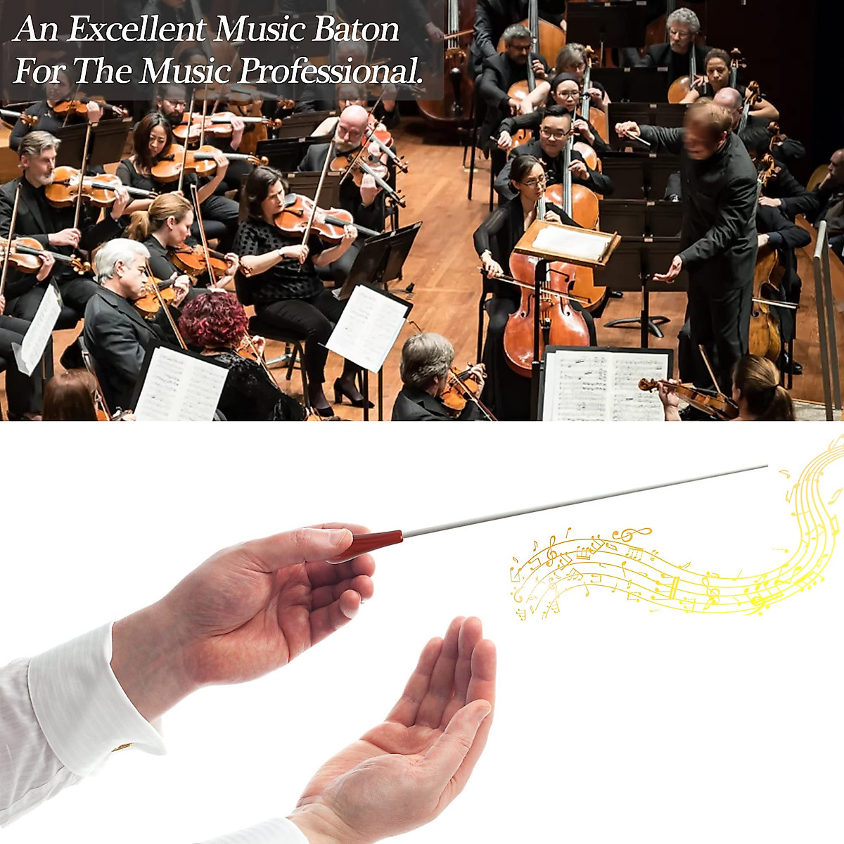 Music Baton Orchestra Baton Imitation Agate Handle Music Conducting Baton (Red Handle)