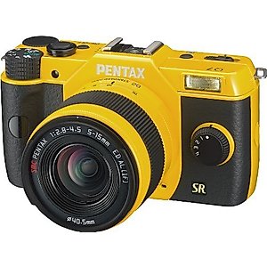 Pentax Q7 12.4MP Mirrorless Digital Camera with 02 Standard Zoom 5-15mm f2.8-4.5 and 06 Telephoto Zoom 15-45mm f2.8 Lenses (Yellow)