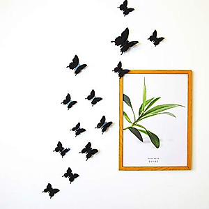 24PCS Butterfly and Motivational Wall Decals - 3D Butterflies Decor Wall Sticker Family Inspirational Wall Stickers Quotes Home Decoration Kids Room Bedroom Decor (D)