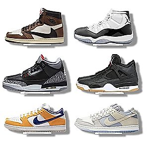 STAHMFOVER 6 Packs Clear Floating Shoe Shelves for Wall Mount, Wall Shelf to Display Collectible Shoes&Sneakers, Acrylic Shoe Storage Shelves for Friends and Families (Set of 6)-Valentines Day Gifts