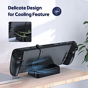 Charging Dock for Steam Deck Stand, NEWENMO Non-slip Base Station for Steam Deck Dock, 3-in-1 ONLY Charging Portable for Steam Deck Accessories, Stand for Valve Steam Deck Handheld for Gaming