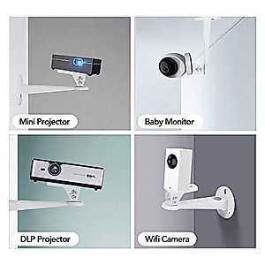 Drsn Mini Projector Wall Mount/Projector Hanger/CCTV Security Camera Housing Mounting Bracket(White) - for CCTV/Camera/Projector/Webcam - with Load 11 lbs Length 7.8 inch - Rotation 360° (White)