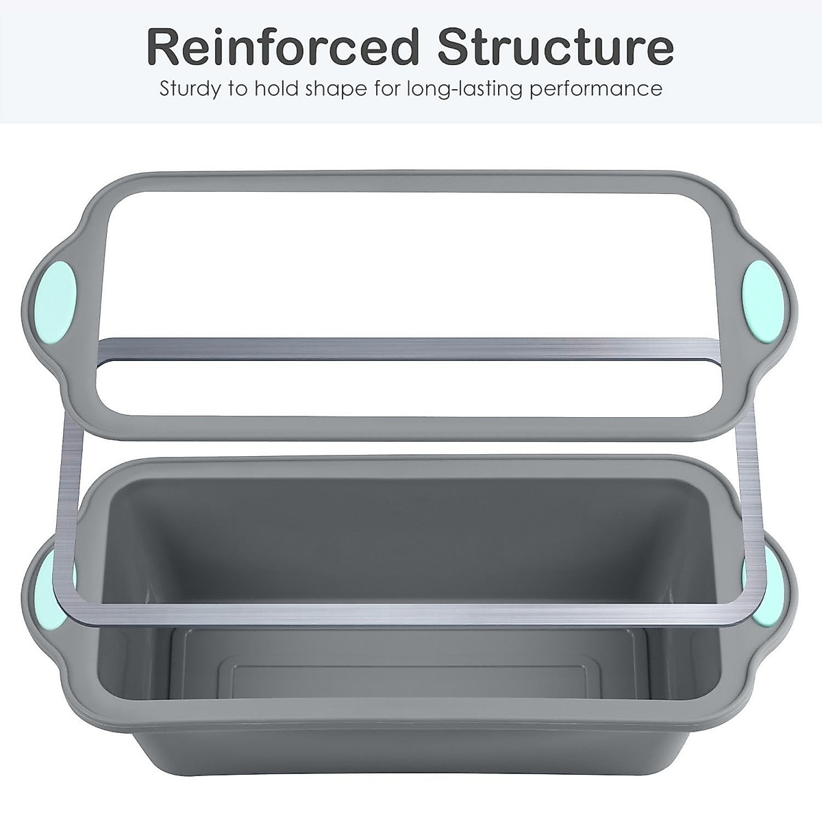 Chicrinum Silicone Bread Loaf Pan, Non-Stick Food Grade Silicone Baking Mold, Meatloaf Pan with Metal Reinforced Frame More Strength