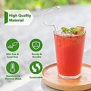 Anti Wrinkle Straw 2 Pcs, Reusable Glass Drinking Anti Wrinkle Straw, Curved No Wrinkle Straws Prevent Wrinkles Sideways Flute Straw, Engaging Lips Horizontally, Avoid Rubbing Off Lipstick, Set of 2