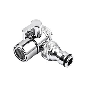 DOITOOL 2Pcs Sink Faucet Diverter Valve with Aerator and Male Threaded Adapter, Washing Machine Hose Adapter for Sink Faucet, Sink Faucet Connector for Water Diversion