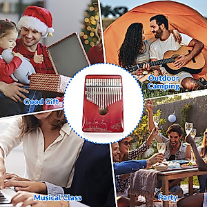 Velje 17 Keys Thumb Piano with Waterproof Protective Box, Portable Mahogany Kalimba with Hand-Rest Design, Perfect Gifts for Kids, Adult/Beginners