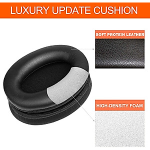 Replacement Ear Pads Cushions Compatible with Sony WH-1000XM3, Earpads for WH 1000XM3 Headphones, Soft High Protein Leather, Superior Noise Isolation Memory Foam(Black)