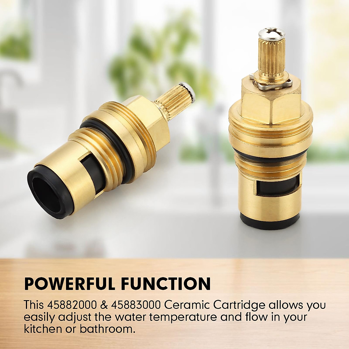 Faucet Cartridges for Grohe 45882000, 1/2″ Hot Ceramic Cartridge, 2-Hole Installation Faucet Ceramic Cartridge Replacement Assembly