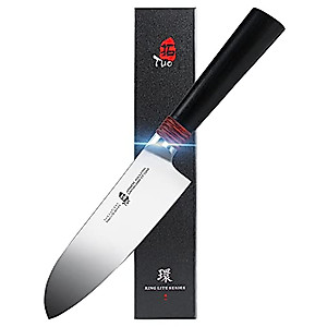 TUO Santoku Knife 5.5 inch Small Kitchen Knife Pro Asian Chef Knife Cooking Knife for Vegetable Fruit and Meat, AUS-8 Stainless Steel with Comfortable Handle, Gift Box Ring Lite Series