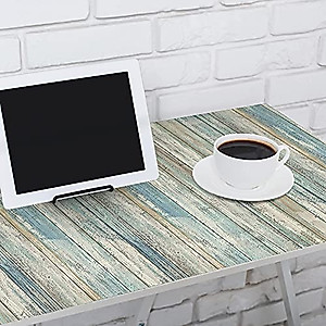 practicalWs Wood Wallpaper Rustic Self-Adhesive Removable Faux Wood Peel and Stick Wallpaper Distressed Wood Plank Grain Shiplap Wall Paper Vintage Wood Panel 11.8''x78.7'' Roll