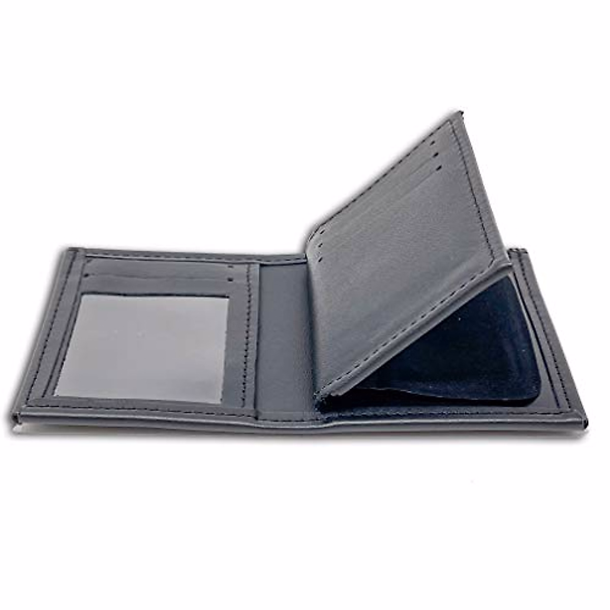 6 Point Star Hidden Badge Bifold WALLET - Genuine Leather Badge 2.9 x 2.57 & ID Holder 2.37 x 3.75 Credit Card WALLET