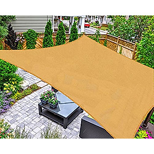 Asteroutdoor Sun Shade Sail Rectangle 10' x 13' UV Block Canopy for Patio Backyard Lawn Garden Outdoor Activities, Sand