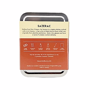 The Cocktail Box Co. Sazerac Cocktail Kit - Premium Cocktail Kits - Make Hand Crafted Cocktails. Great Gifts for Him or Her Cocktail Lovers (1 Kit)