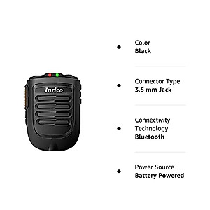 ANYSECU Inrico Wireless PTT Microphone B01 iOS Version Wireless PTT Button Zello mic Zello ptt Button Speaker for iOS and Android Phone