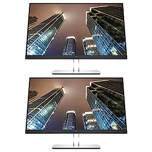 HP EliteDisplay E24 G4 24 Inch IPS LED Backlit Monitor 2-Pack Bundle with FHD 1920 x 1080, Blue Light Filter, HDMI, VGA, DisplayPort