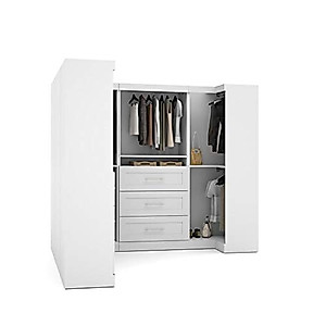 Bestar Pur Walk-in Closet Organizer Set in White, 161W
