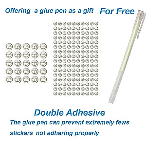 KoZiHog 990 Pcs Self Adhesive Pearl Stickers,Peals Gems for Hair, Makeup, Face Eye, Nail,DIY Craft Crafts Decor Pearl 6 Sheet, 6 Size