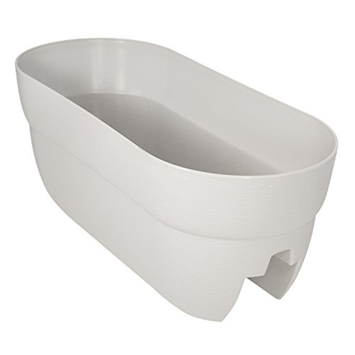 Bloomers Railing Planter with Drainage Holes – 24" Weatherproof Resin Planter – White