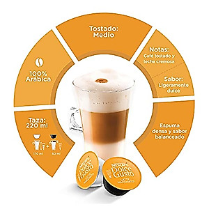 Nescafe Dolce Gusto Coffee Pods, Latte Macchiato, 16 capsules, Pack of 3