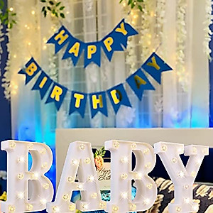 White LED Marquee Letter Lights, Diamond Bulb Marquee Light Up Letters for Christmas Wedding Decorations, Lighted Letter Sign Night Light for Girls Bedroom Birthday Party Wall Decor-V