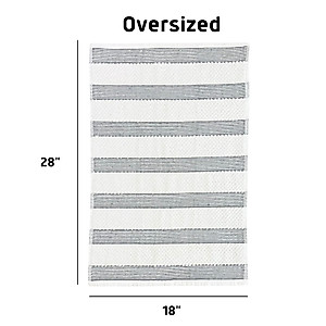 Oversized White Dark Gray Kitchen Towels: 100% Cotton Soft Absorbent Assortment Ribbed Terry Loop, Set of 3 Multipurpose for Everyday Use (Charcoal)