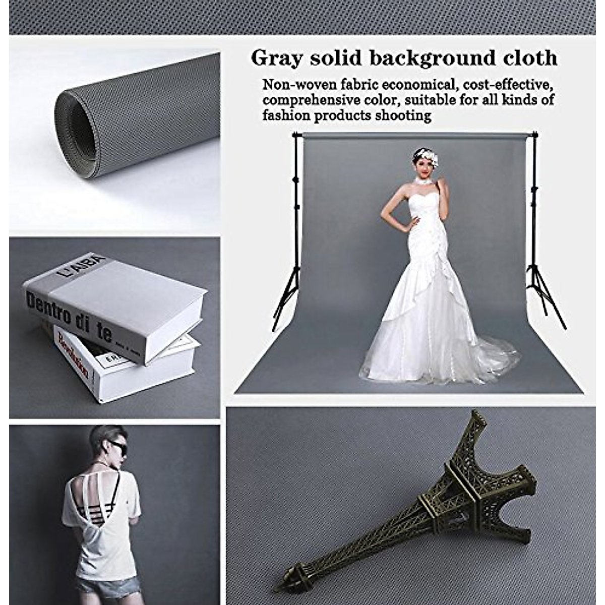 LYLYCTY 5x7ft Photography Studio Non-Woven Backdrop Gray Backdrop Solid Color Backdrop Simple Background LY076