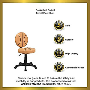 BizChair Basketball Swivel Task Office Chair