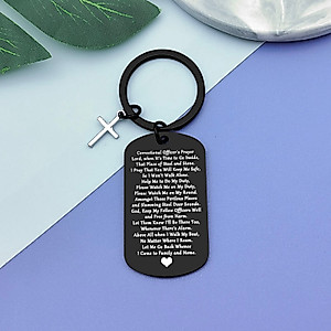Vadaka Correctional Officer Gift Keychain Christian Gift Religious Jewelry from Correctional Officer Faith Present Christmas Birthday Present from Mom Wife