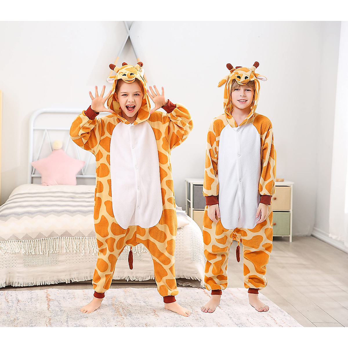 CANASOUR Unisex Anime Halloween Kids Giraffe Onesie For 8-10 Years Girls Boys Christmas Cosplay Costume (8 Years, Giraffe)