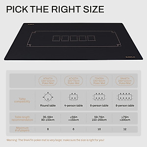 SLOWPLAY Godel Texas Hold'em Poker Mat | Portable Poker Table Top, Black and Champagne Gold, 70 x 35 Inch, Water Repellent, Noise Reduction, and Premium Carrying Bag for Games Everywhere