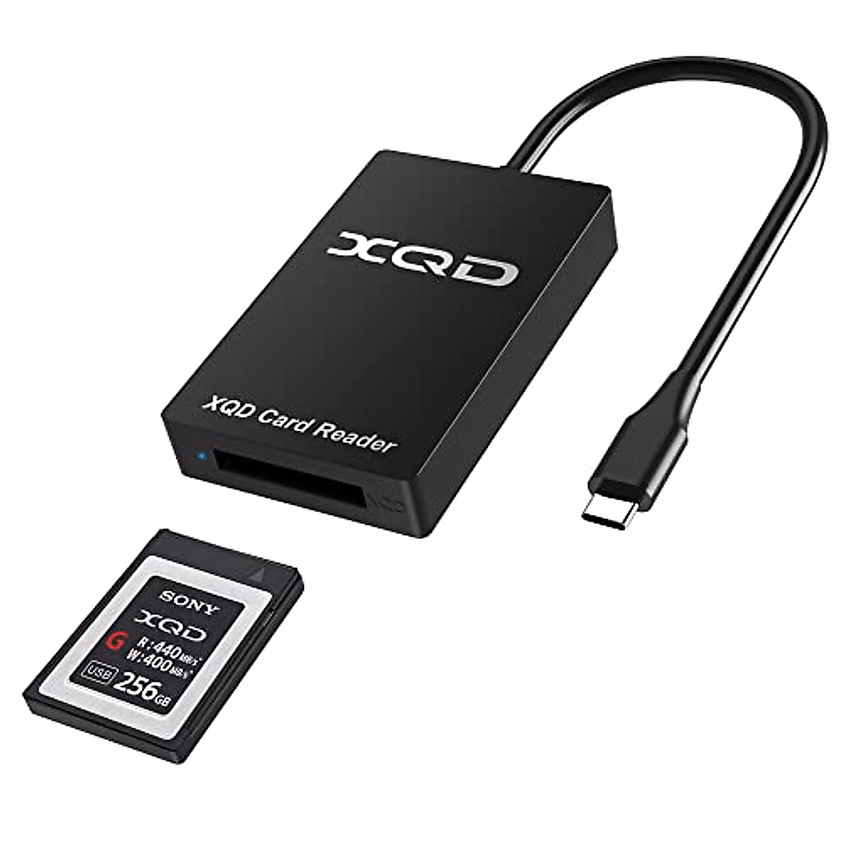 USB C XQD Card Reader, 5Gbps Type C XQD Memory Card Reader Compatible with Sony G/M Series USB Mark XQD Card, Lexar 2933x/1400x USB Mark XQD Card for Android/Windows/Mac OS/Linux/iPhone 16 15
