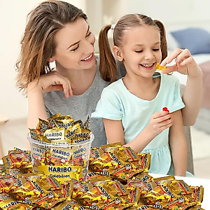 Easter Candy Haribo Gold Bears Gummi Candy - Haribo Gummy Bears Individually Wrapped for Holidays Stocking, Pineapple, Strawberry, Lemon, Orange, and Raspberry Flavors, 100 Mini Bags