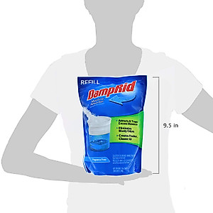 DampRid Fragrance Free Moisture Absorber, 42 oz. Refill Bag, White, 3 Count