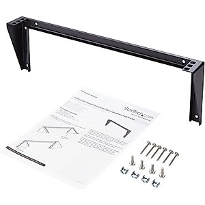 StarTech.com 1U Wall Mount Patch Panel Bracket – 19 in – Steel - Vertical Mounting Bracket for Networking and Data Equipment , TAA (RK119WALLV)