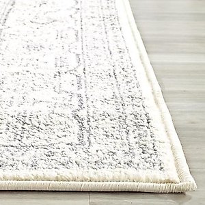 SAFAVIEH Adirondack Collection X-Large Area Rug - 11' x 15', Ivory & Silver, Oriental Medallion Design, Non-Shedding & Easy Care, Ideal for High Traffic Areas in Living Room, Bedroom (ADR108B)
