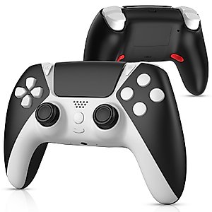 AUGEX Wireless Controller for PS4, PS5, PC & Phone, Gamepad with Turbo, Remappable Buttons, Ergonomic Design, Black