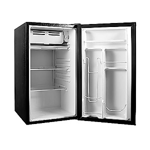 Emerson 3.2 Cu. Ft. Compact Single Door Refrigerator: Ample Storage, Customized Temperature Control, Separate Chiller Compartment and Reversible Door Design, CR0032B, Black